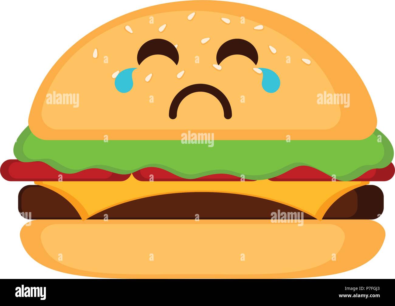 Isolated crying burger emote Stock Vector Image & Art - Alamy