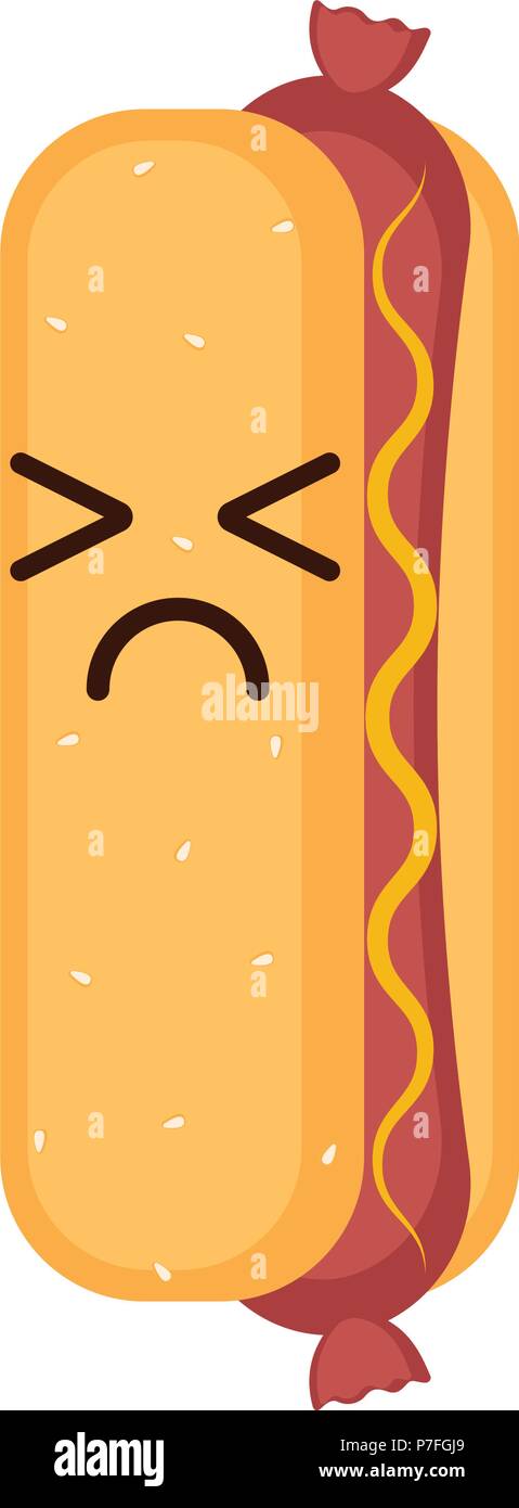 Isolated sad hot dog emote Stock Vector Image & Art - Alamy