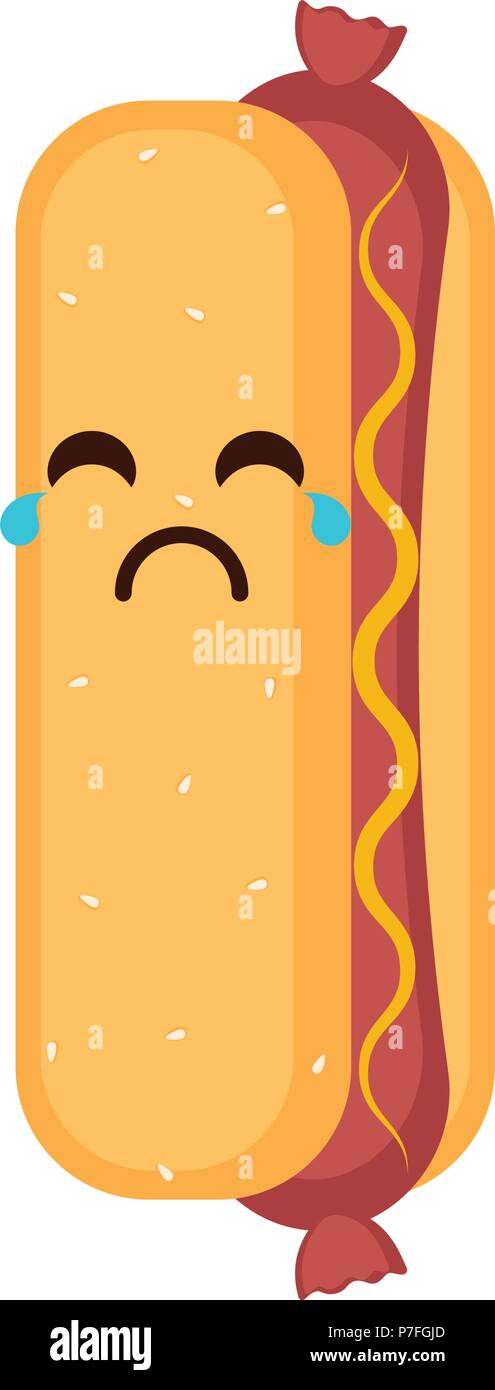Isolated crying hot dog emote Stock Vector Image & Art - Alamy