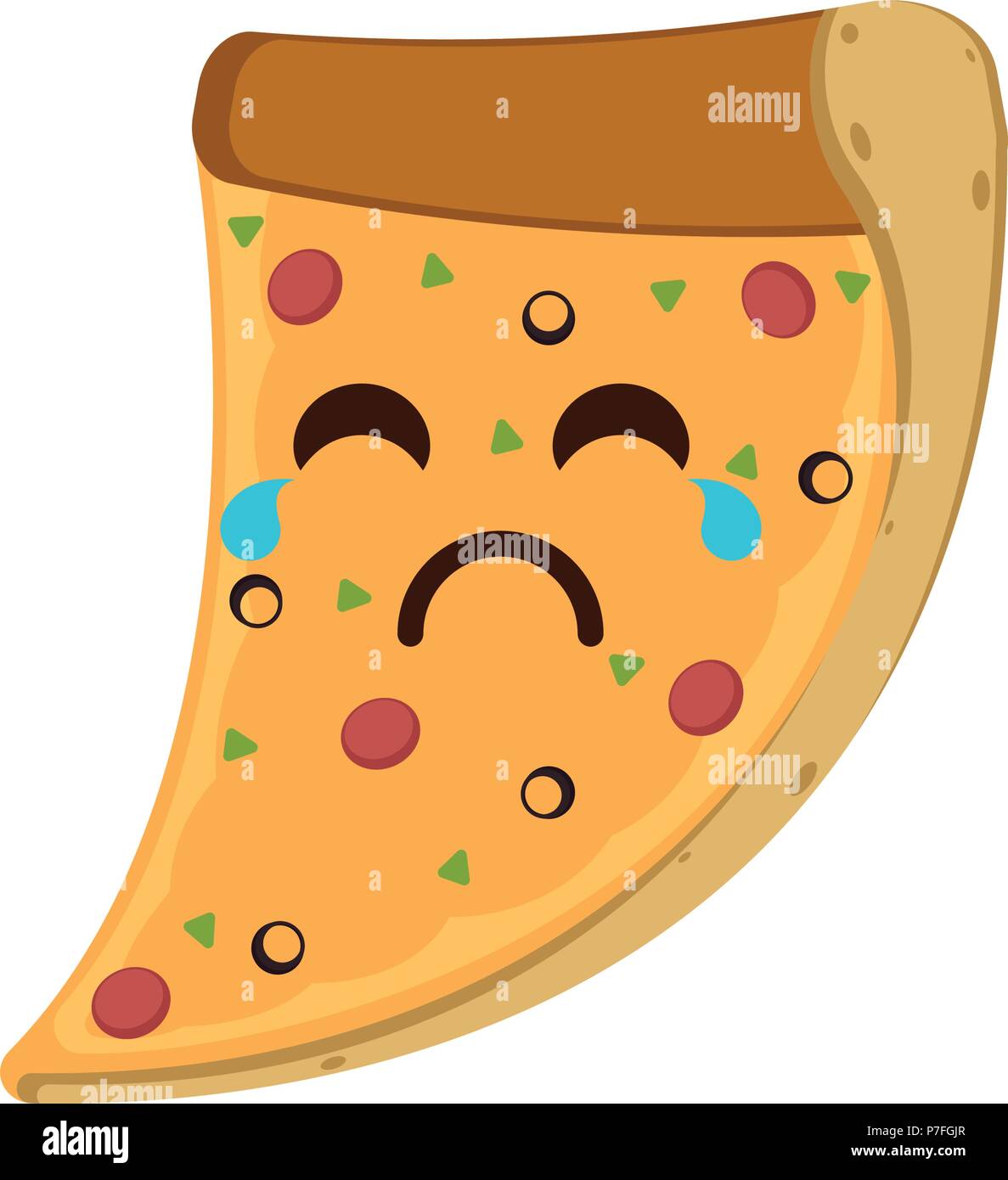 Isolated crying slice of pizza emote Stock Vector Image & Art - Alamy