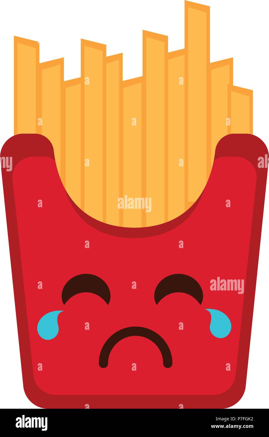Isolated crying french fries emote Stock Vector Image & Art - Alamy