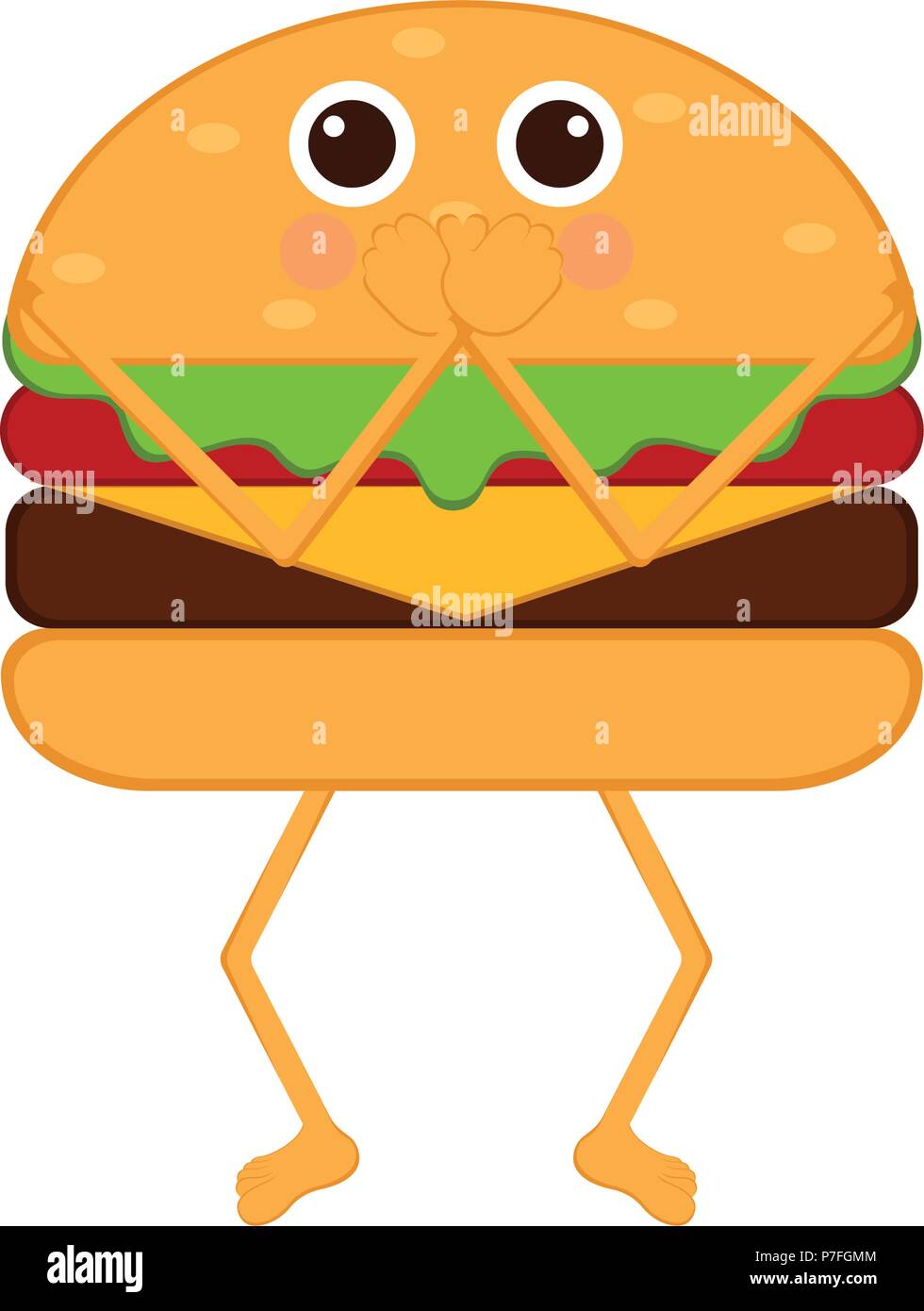 Isolated burger emote with hands on mouth Stock Vector Image & Art - Alamy