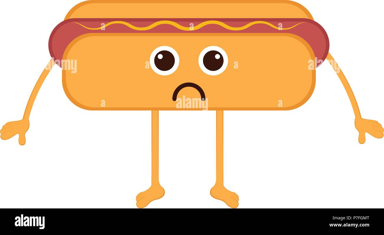 Isolated sad hot dog emote Stock Vector Image & Art - Alamy
