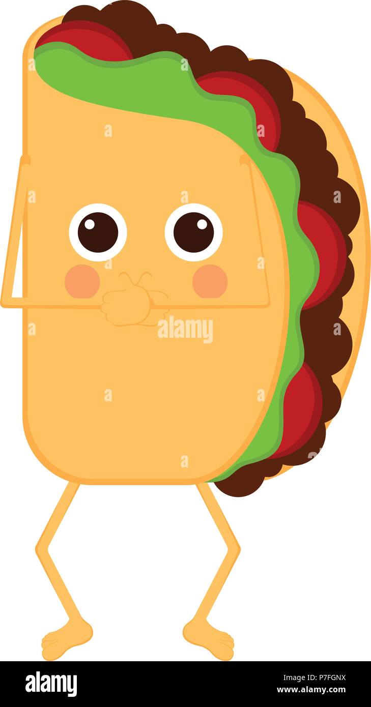 Isolated taco emote with hands on mouth Stock Vector Image & Art - Alamy