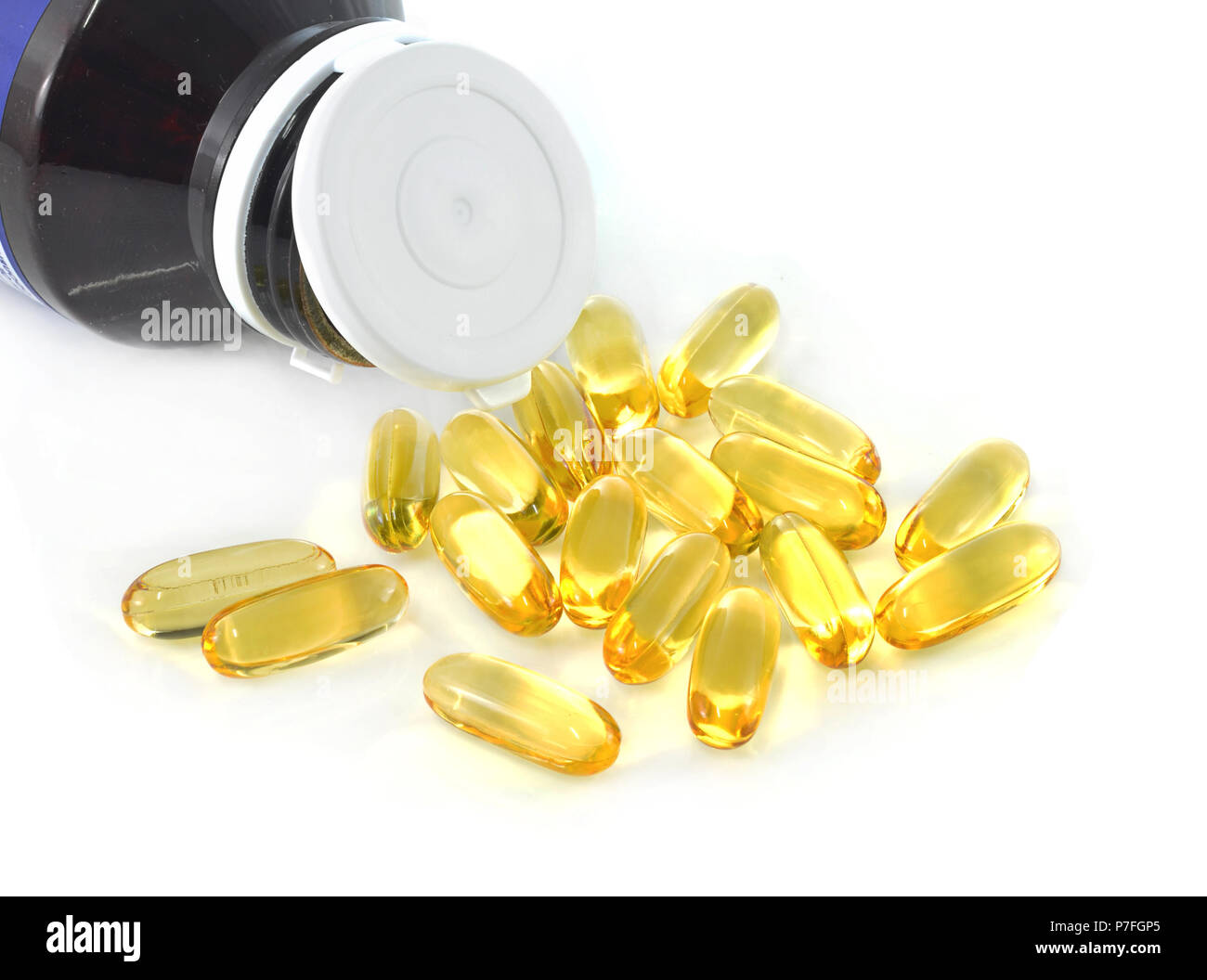 fish oil isolated on white background Stock Photo - Alamy