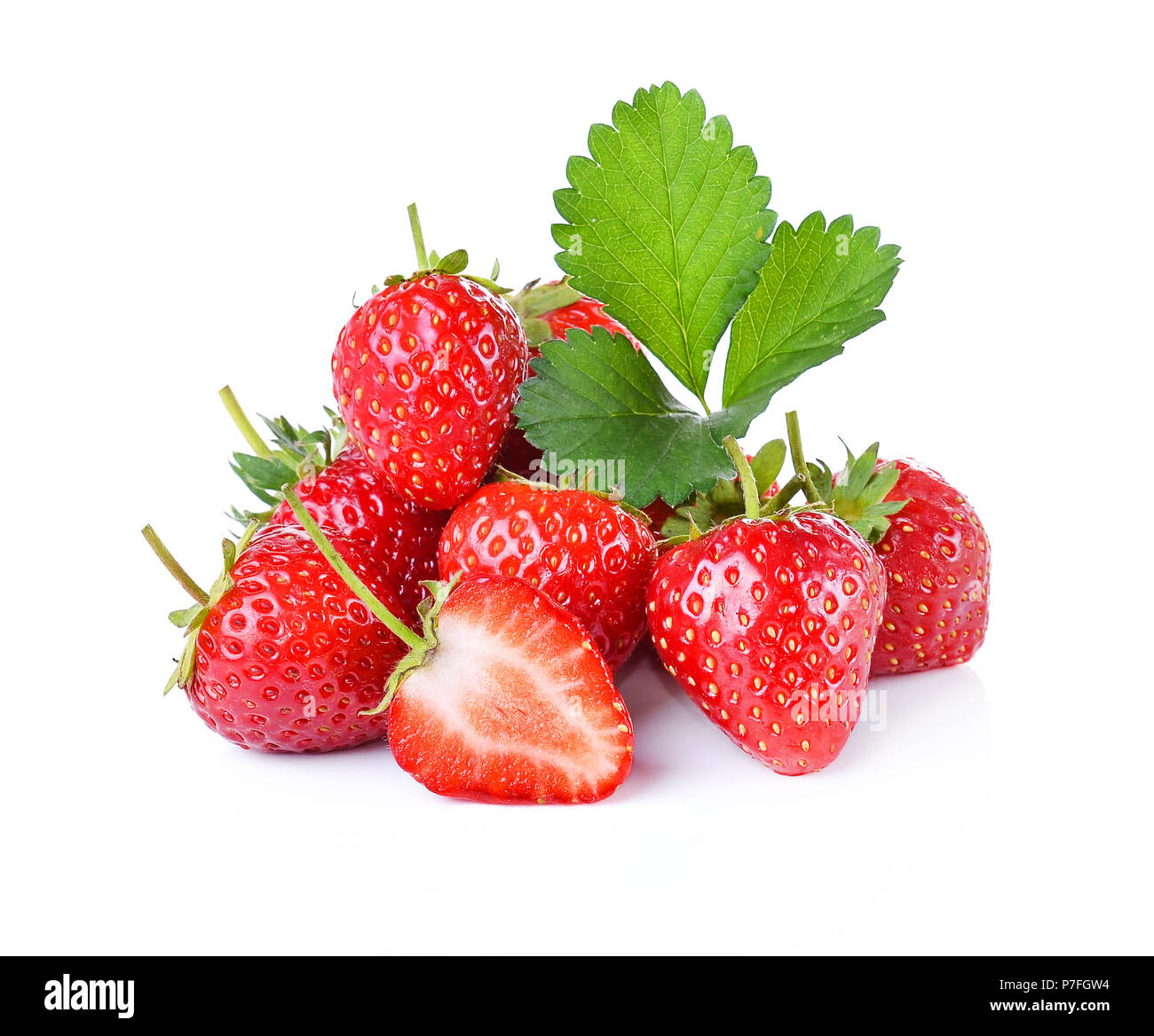 Strawberry on white background Stock Photo - Alamy
