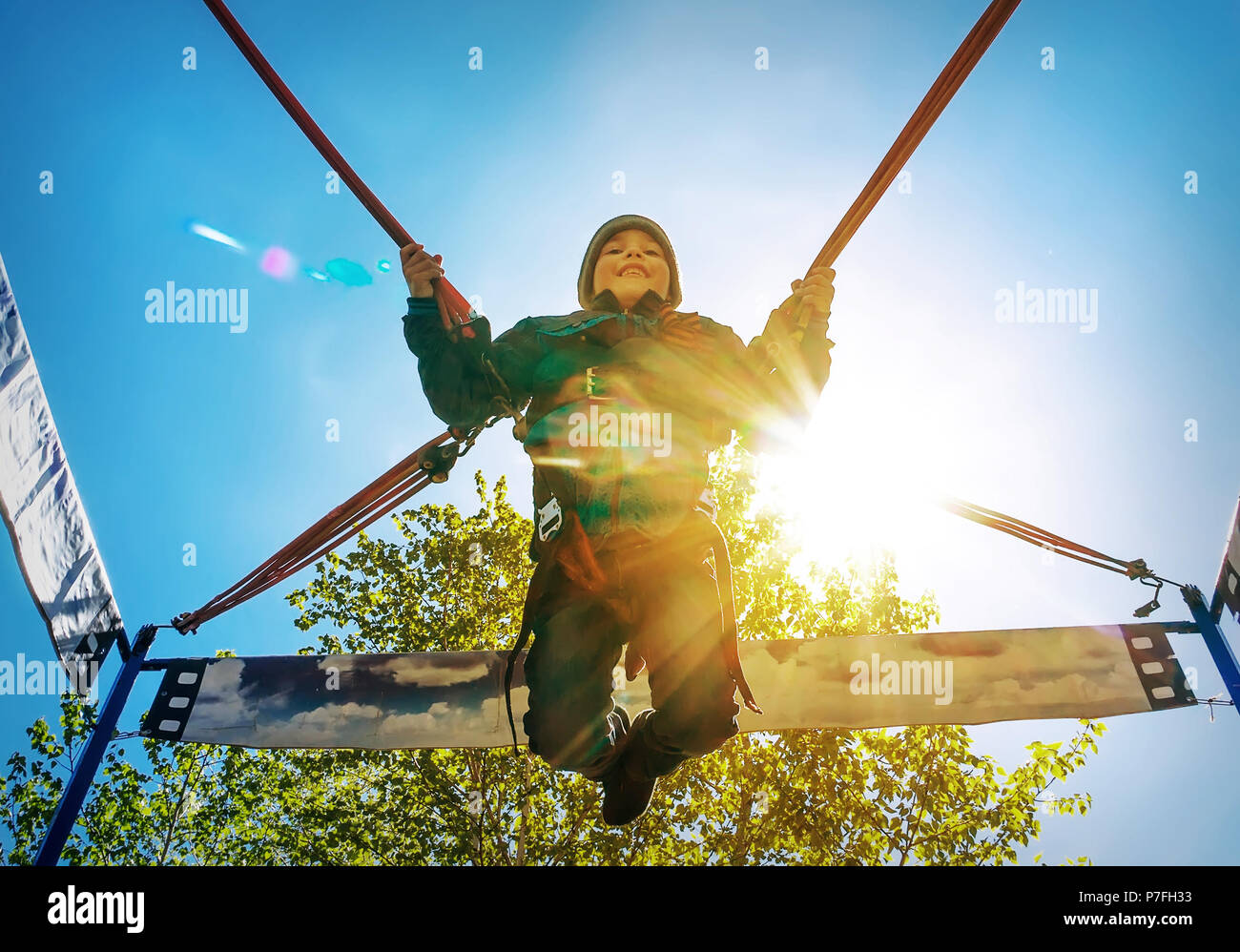 Kid boy jump rope hi-res stock photography and images - Alamy