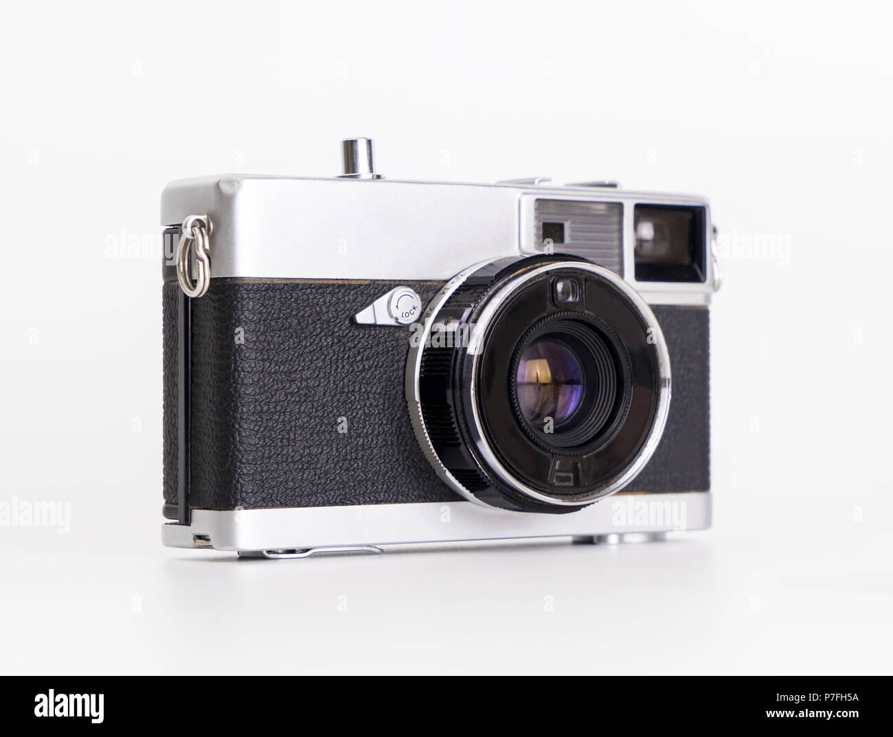 Portable vintage film camera isolated on white Stock Photo - Alamy