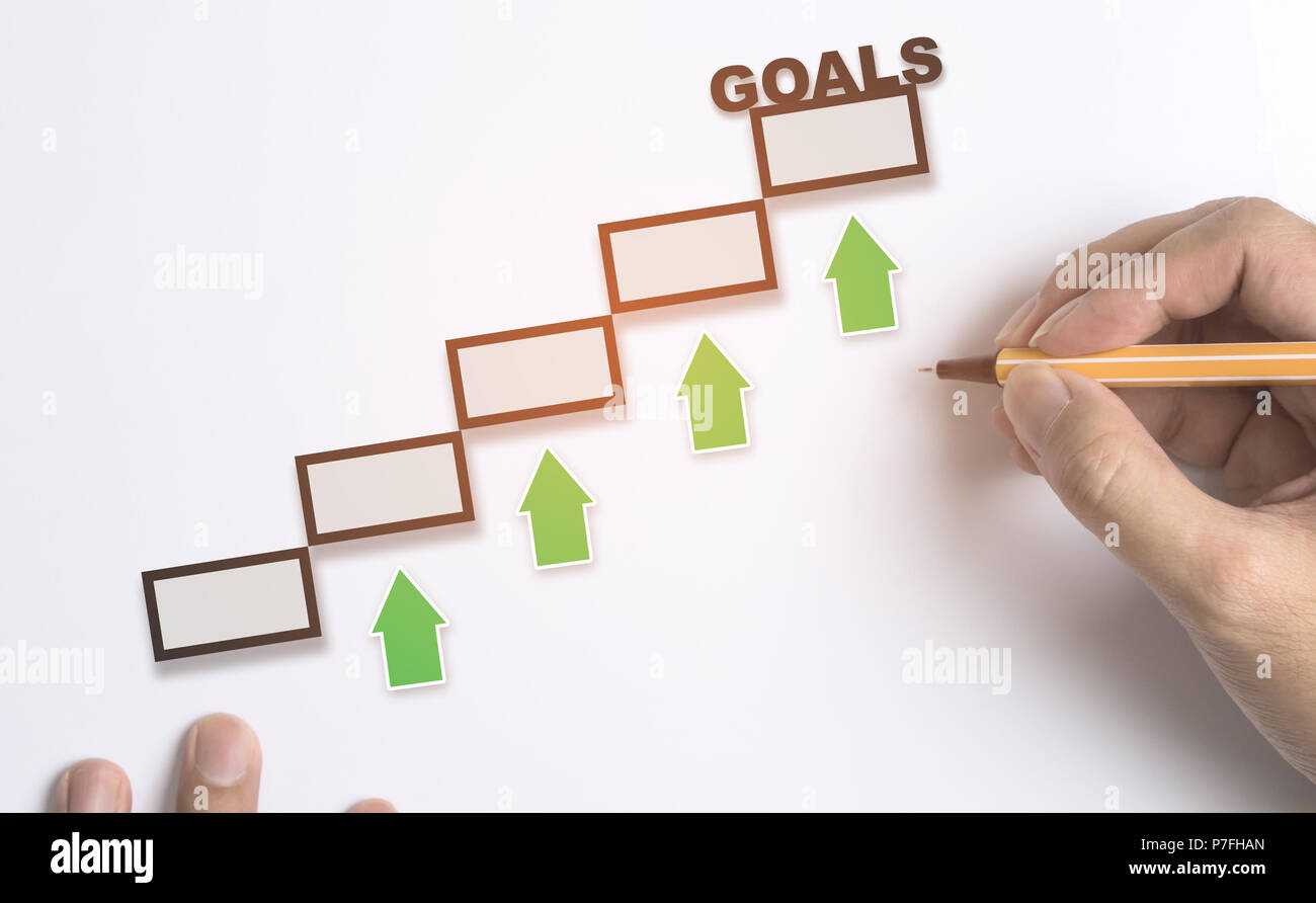 Hands Drawing Step up toward goal moving up for business education ...