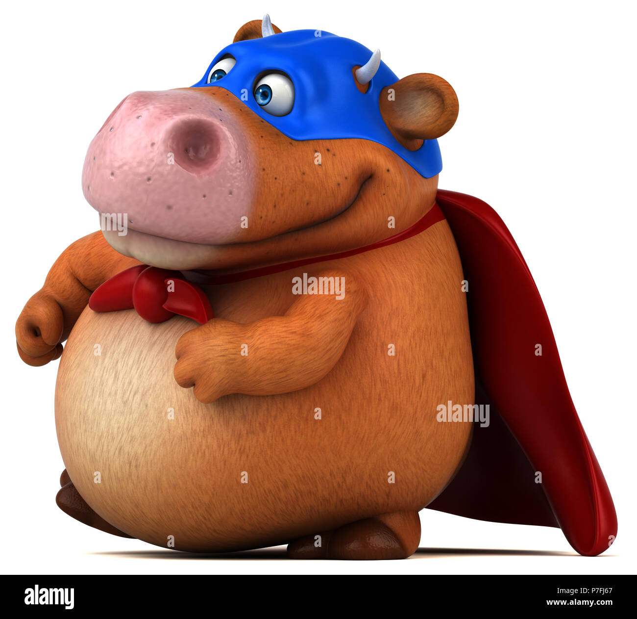 Super cow - 3D Illustration Stock Photo - Alamy