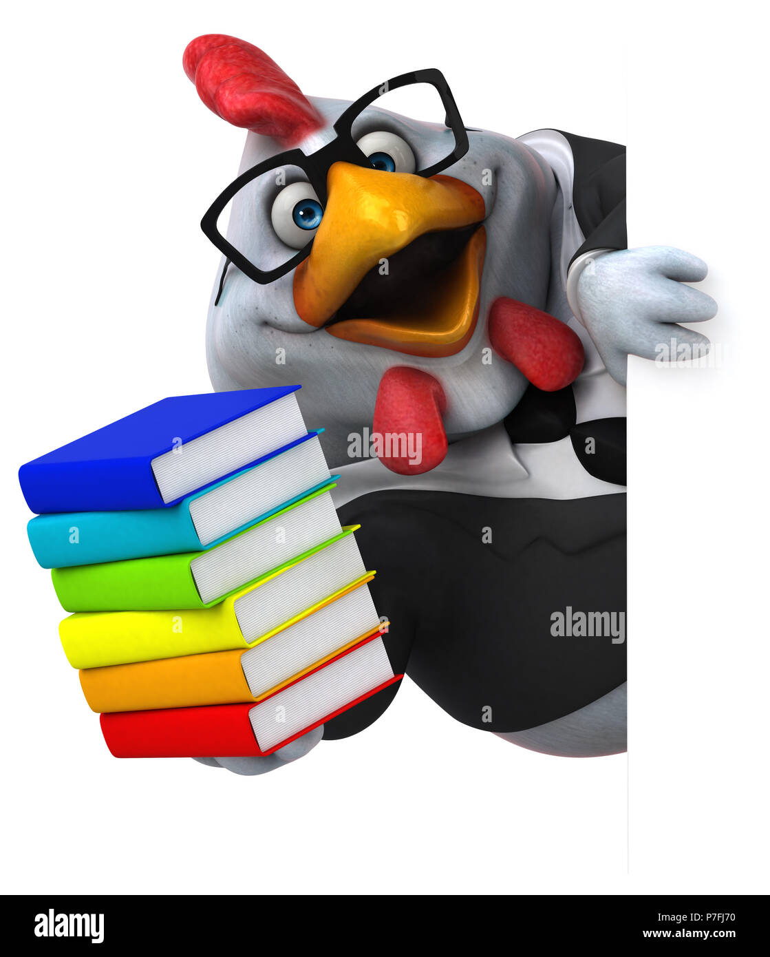 Fun chicken - 3D Illustration Stock Photo - Alamy