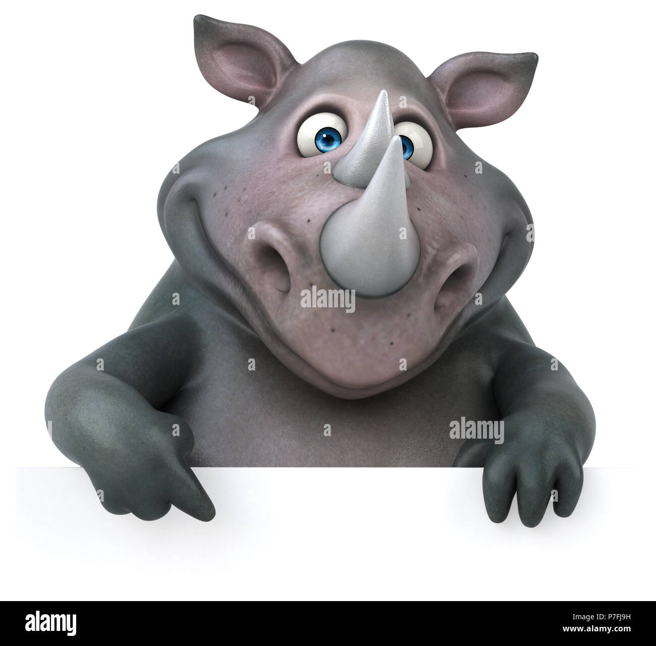 Fun rhinoceros - 3D Illustration Stock Photo - Alamy