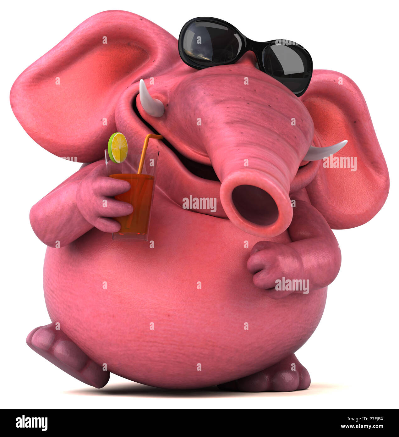 Fun elephant - 3D Illustration Stock Photo - Alamy