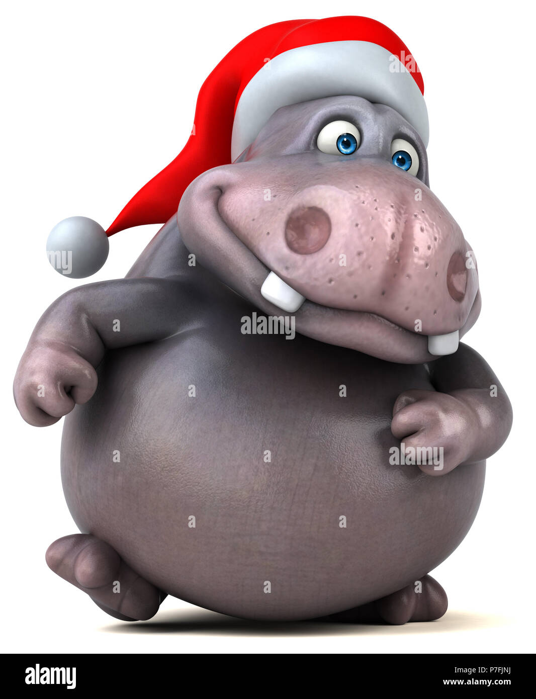 Fun hippo - 3D Illustration Stock Photo - Alamy