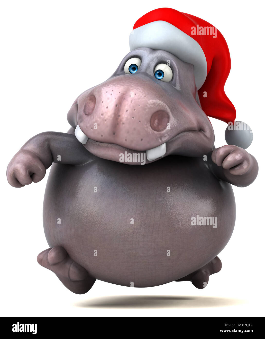 Fun hippo - 3D Illustration Stock Photo - Alamy