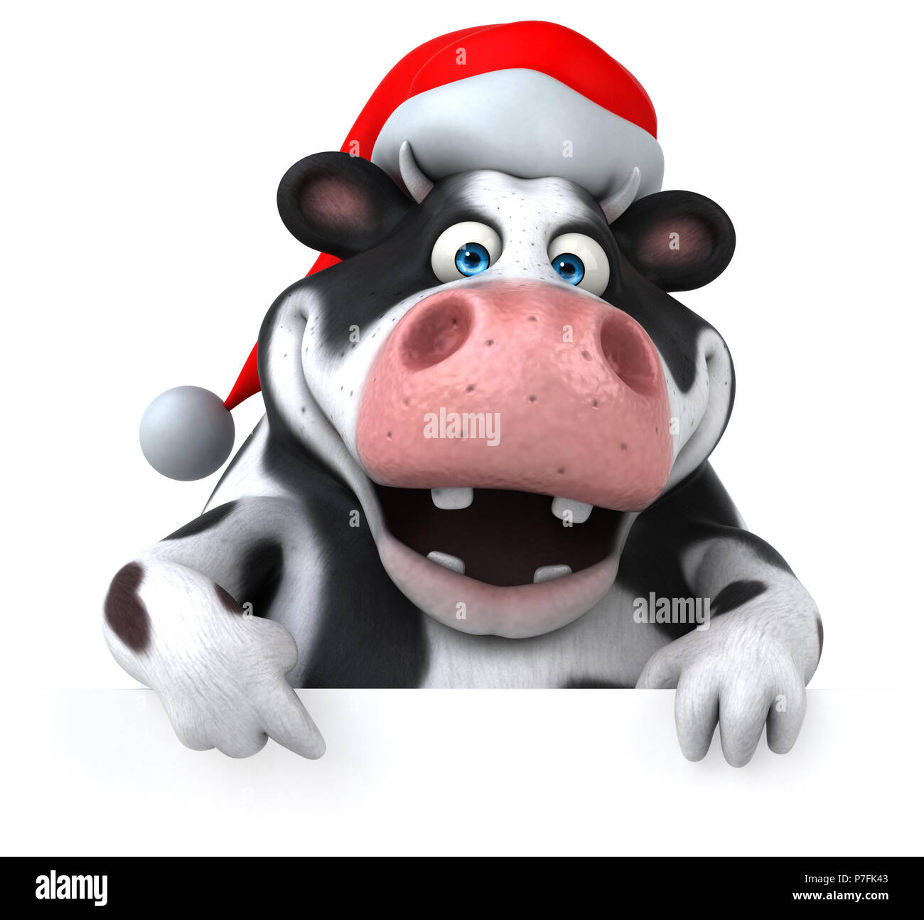 Fun cow - 3D Illustration Stock Photo - Alamy