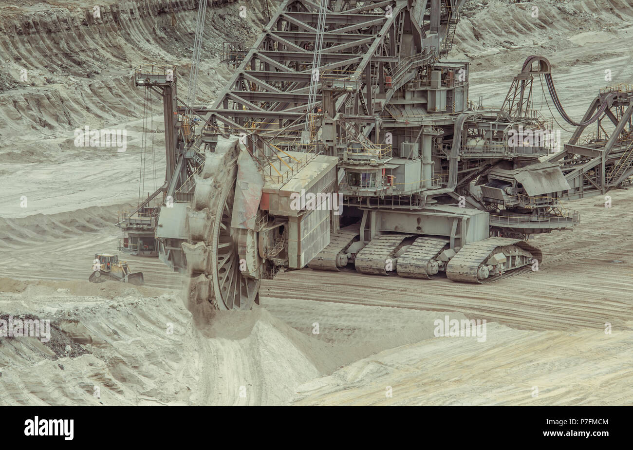 brown coal open pit Landscape Inden Germany RWE Power Industry Stock ...