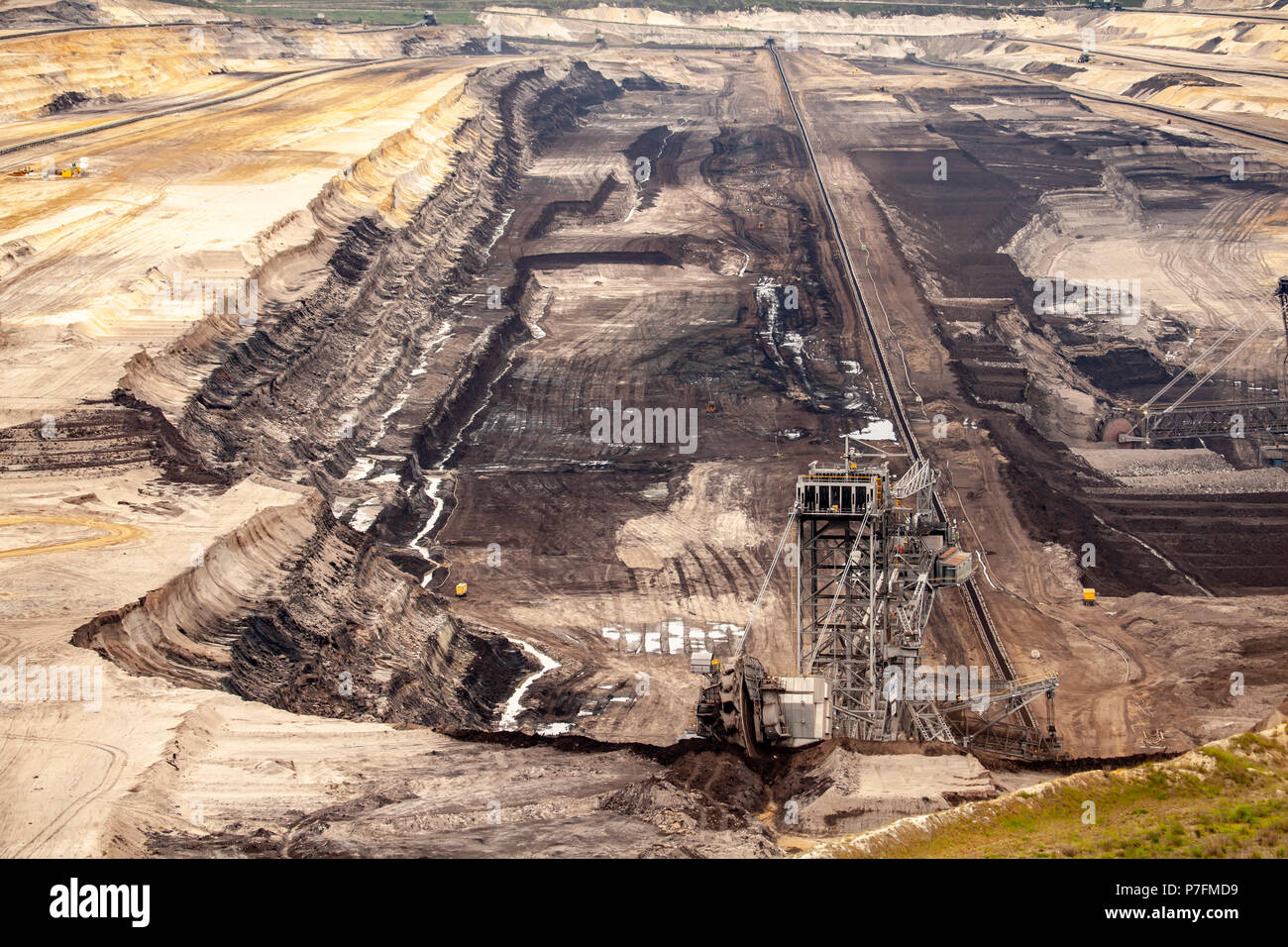 brown coal open pit Landscape Inden Germany RWE Power Industry Stock ...