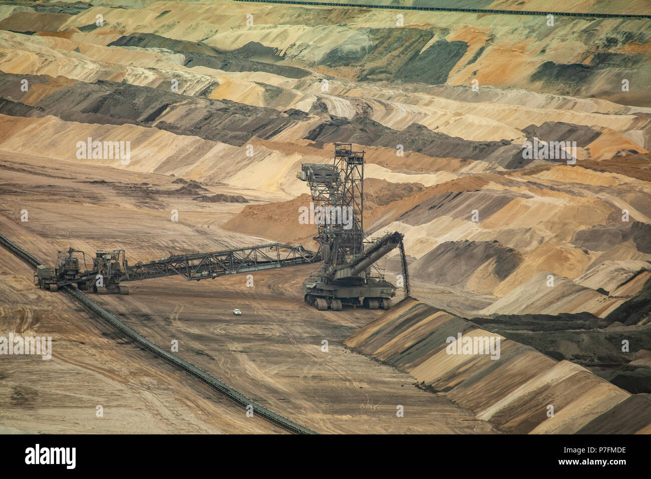 brown coal open pit Landscape Inden Germany RWE Power Industry Stock ...