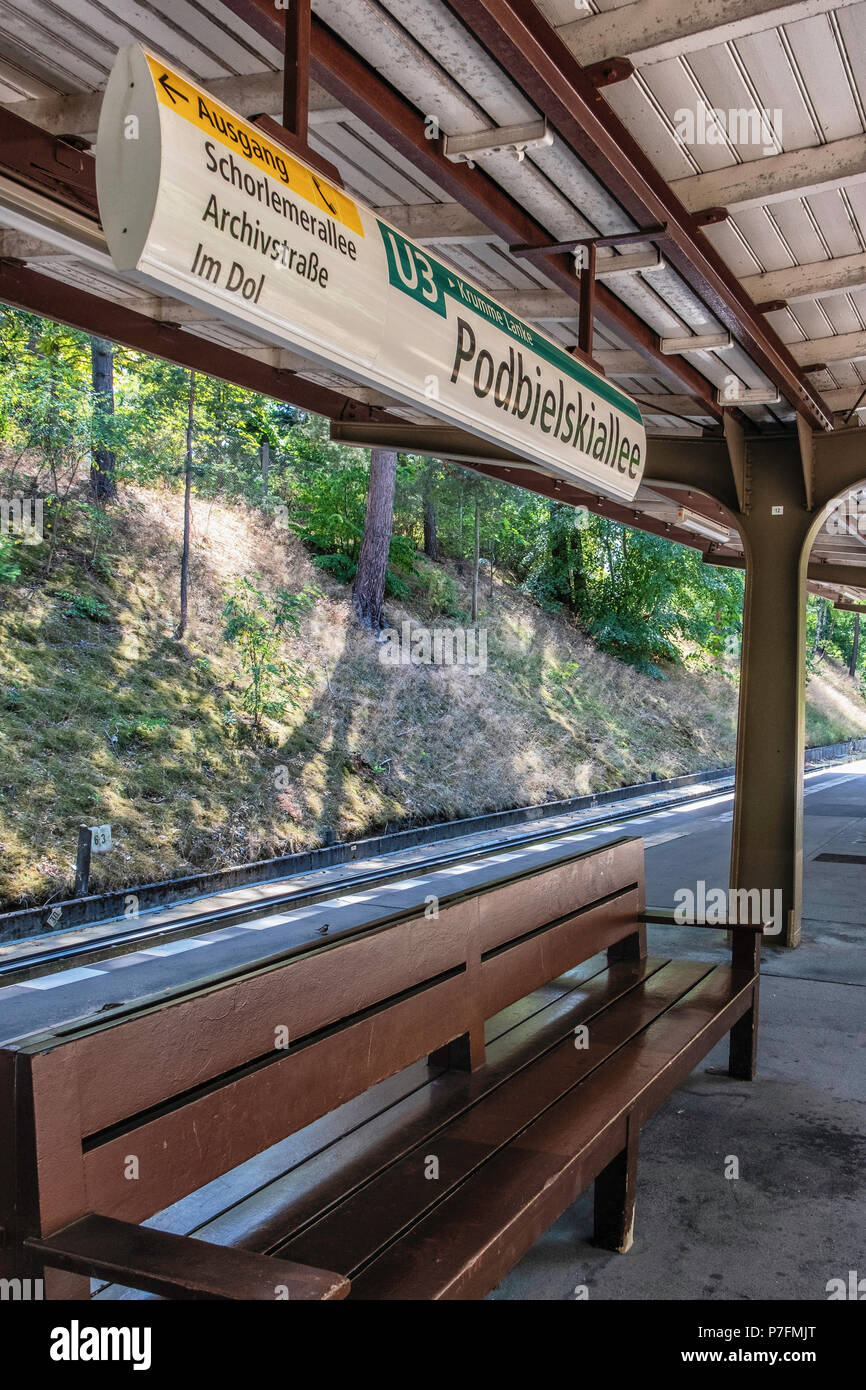 Berlin-Dahlem. Podbielskiallee U-bahn underground railway station on ...