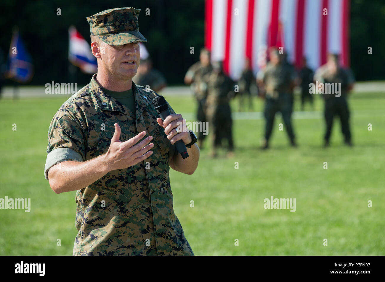 U.S. Marine Corps Lt. Col. Joseph M. Wills, on-coming 2nd Supply ...