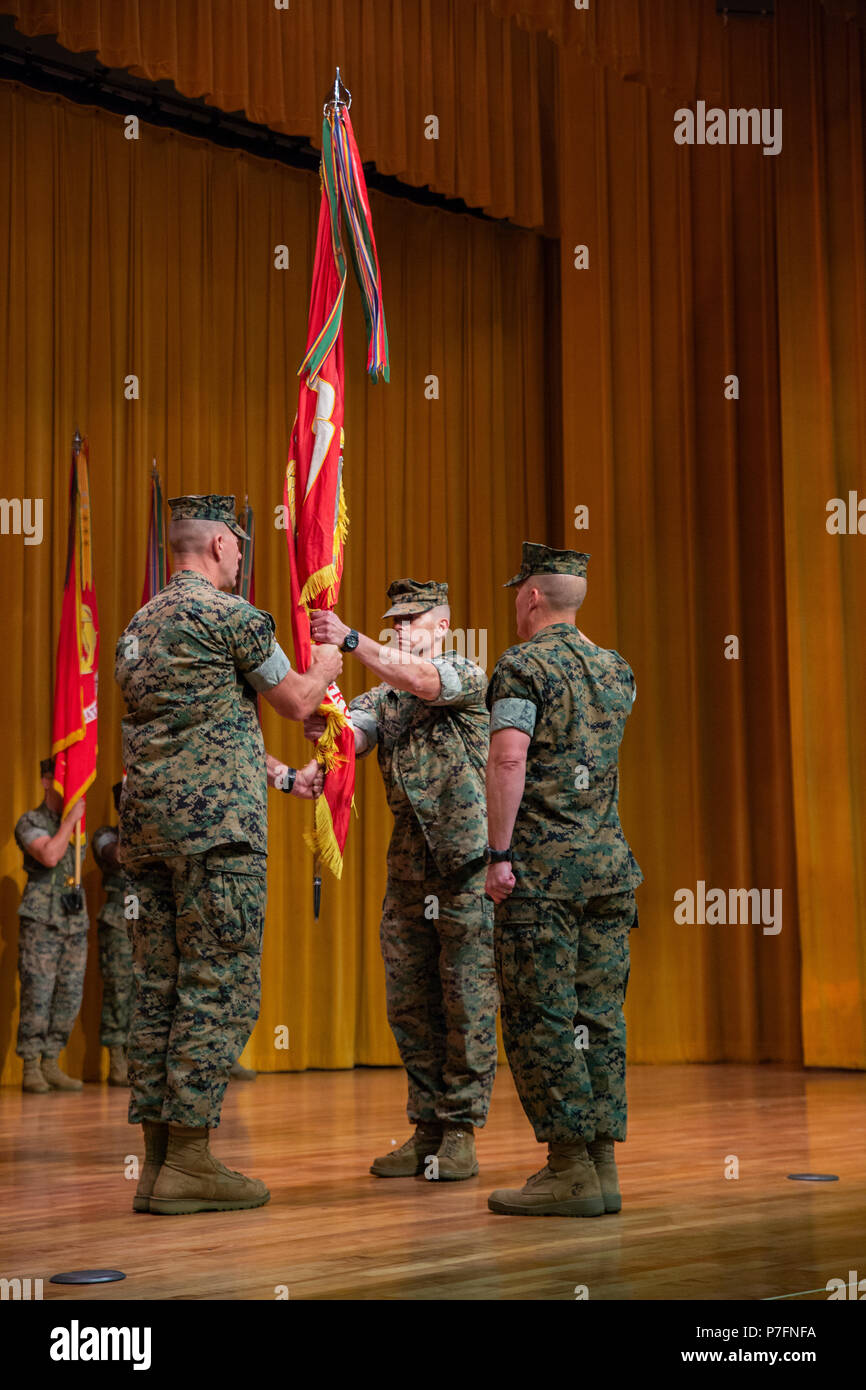 Col. Ronald C. Braney, left, outgoing commanding officer of 3rd Marine ...