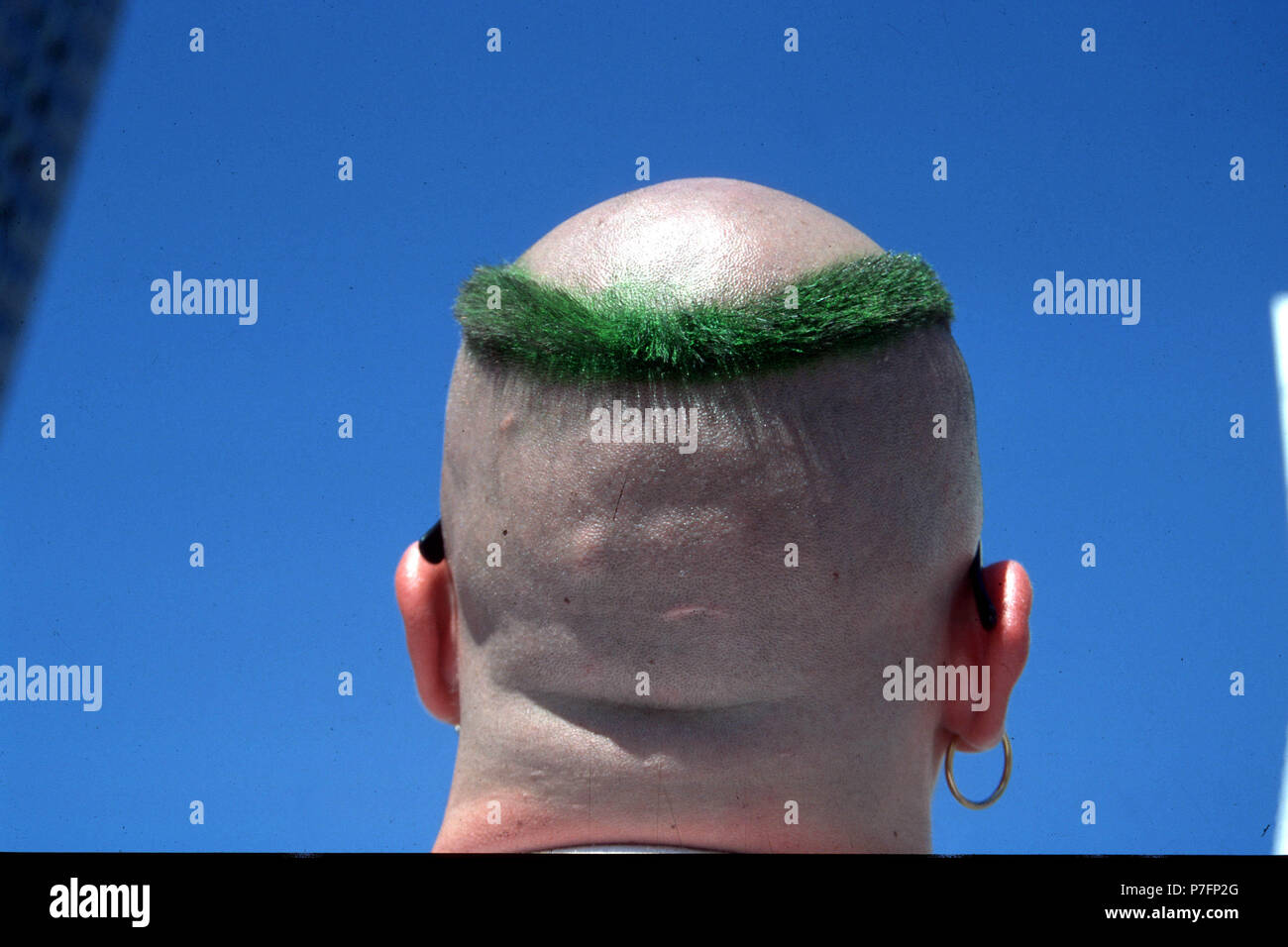 Bald man with green hair, Berlin, Germany Stock Photo - Alamy