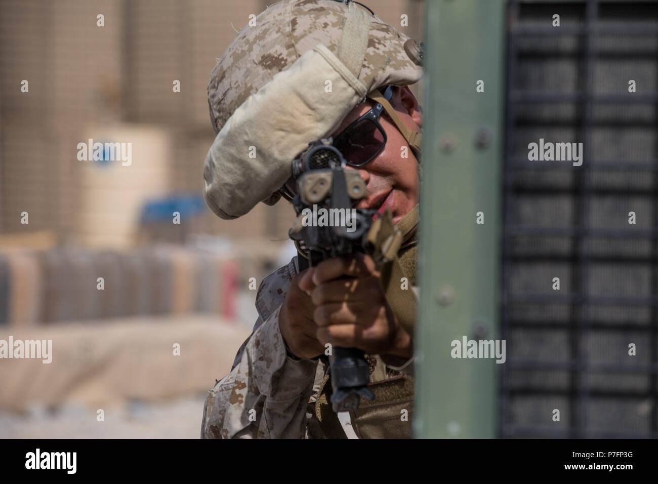 UNDISCLOSED LOCATION, MIDDLE EAST – U.S Marine Corps Cpl. David Espinoza, a combat engineer with ...