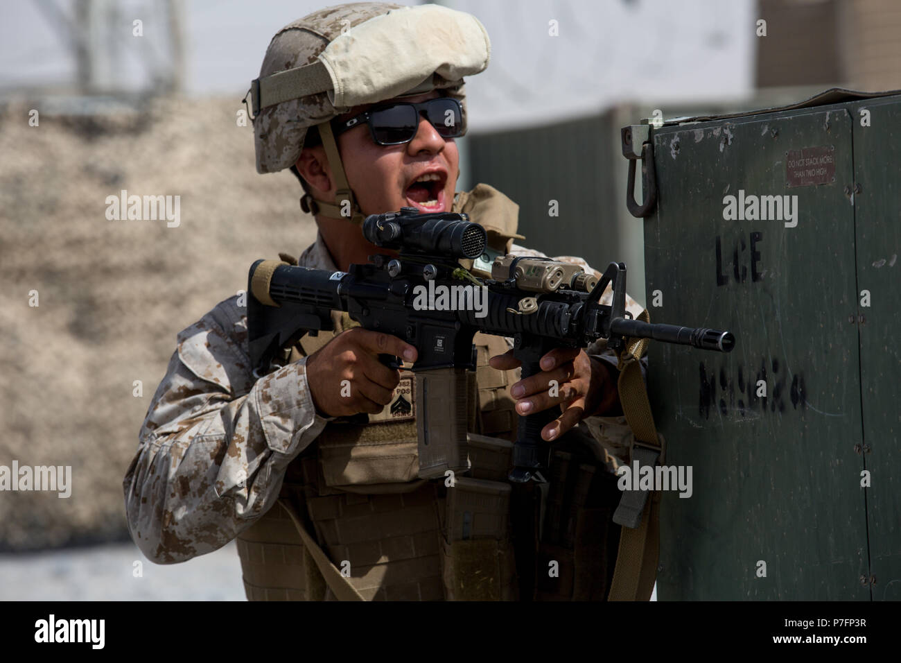 UNDISCLOSED LOCATION, MIDDLE EAST – U.S Marine Corps Cpl. David Espinoza, a combat engineer with ...