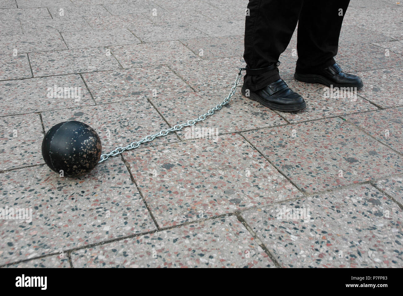 Ball and chain leg hi-res stock photography and images - Alamy
