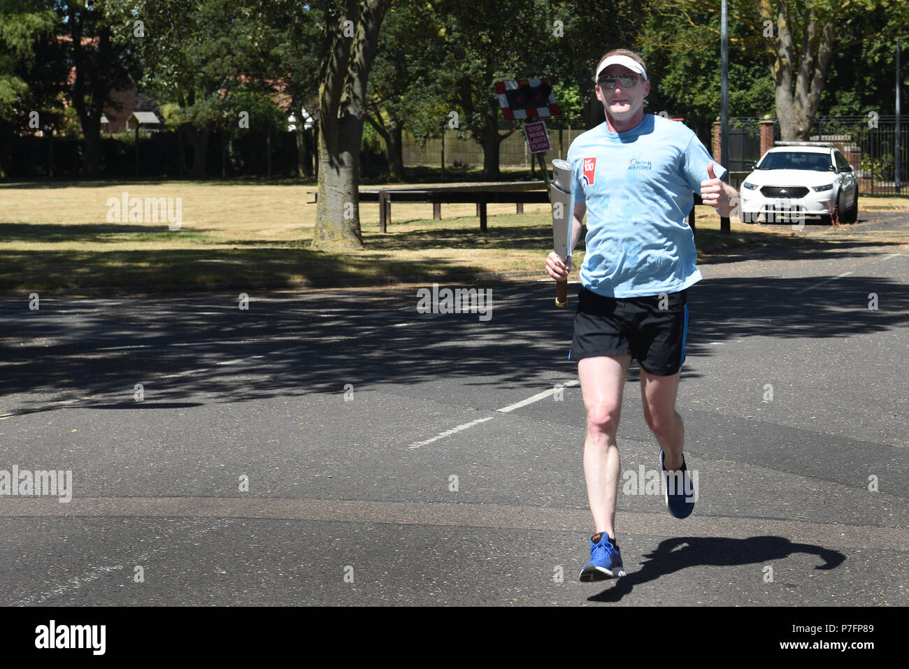 Participants of the Royal Air Force 100 Baton relay arrive at RAF ...