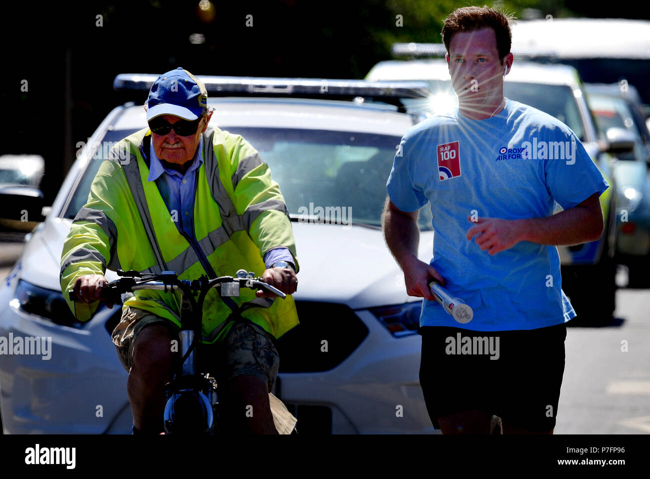 Participants of the Royal Air Force 100 Baton relay arrive at RAF ...