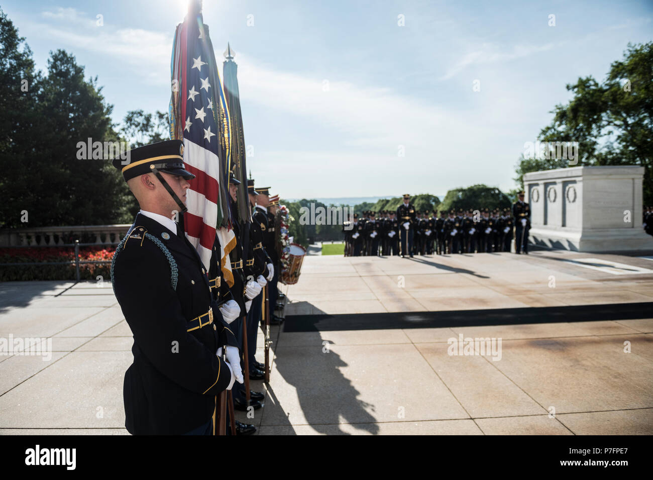 The U.S. Army Color Guard supports an Army Full Honors Wreath-Laying at ...