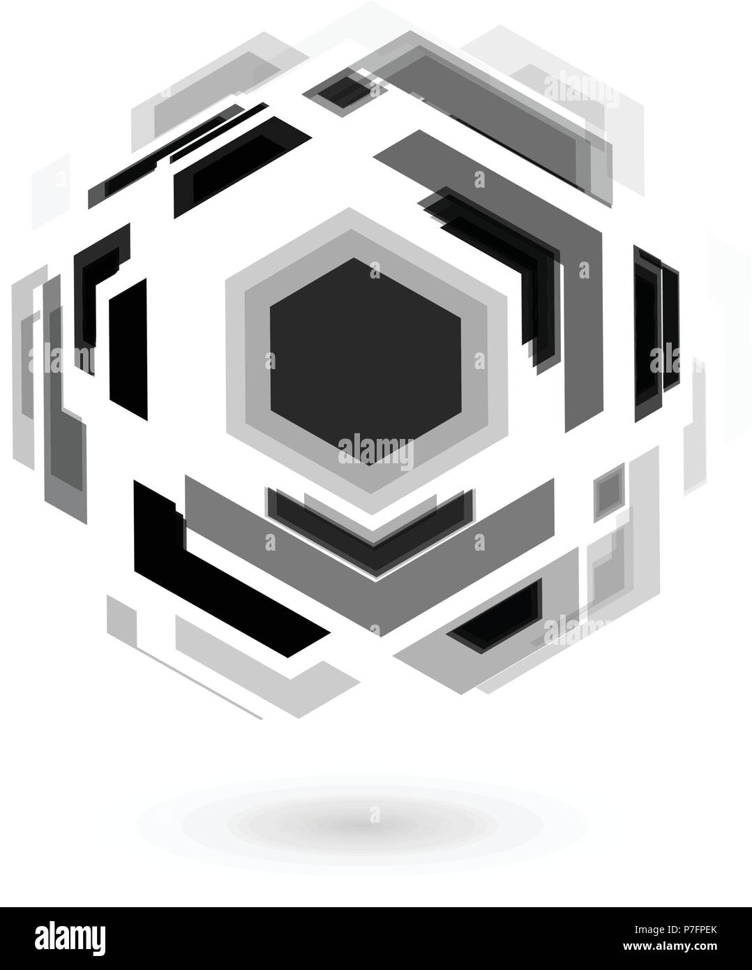 Soccer ball, unusual design, abstract hexagona shape. Digital football ...