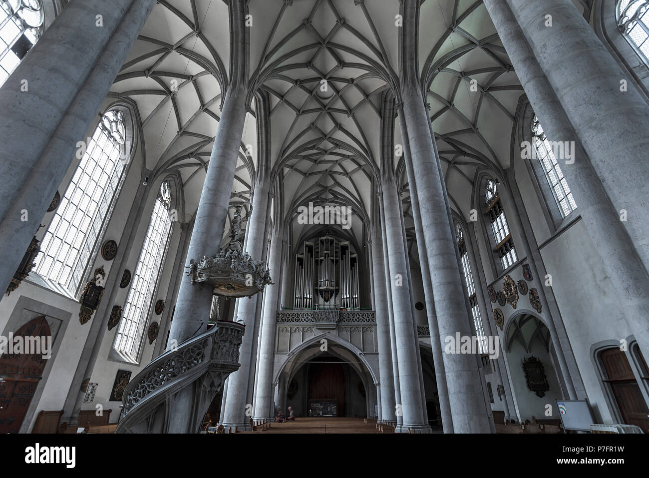 Vault with organ loft of the late Gothic church of St. George, built ...