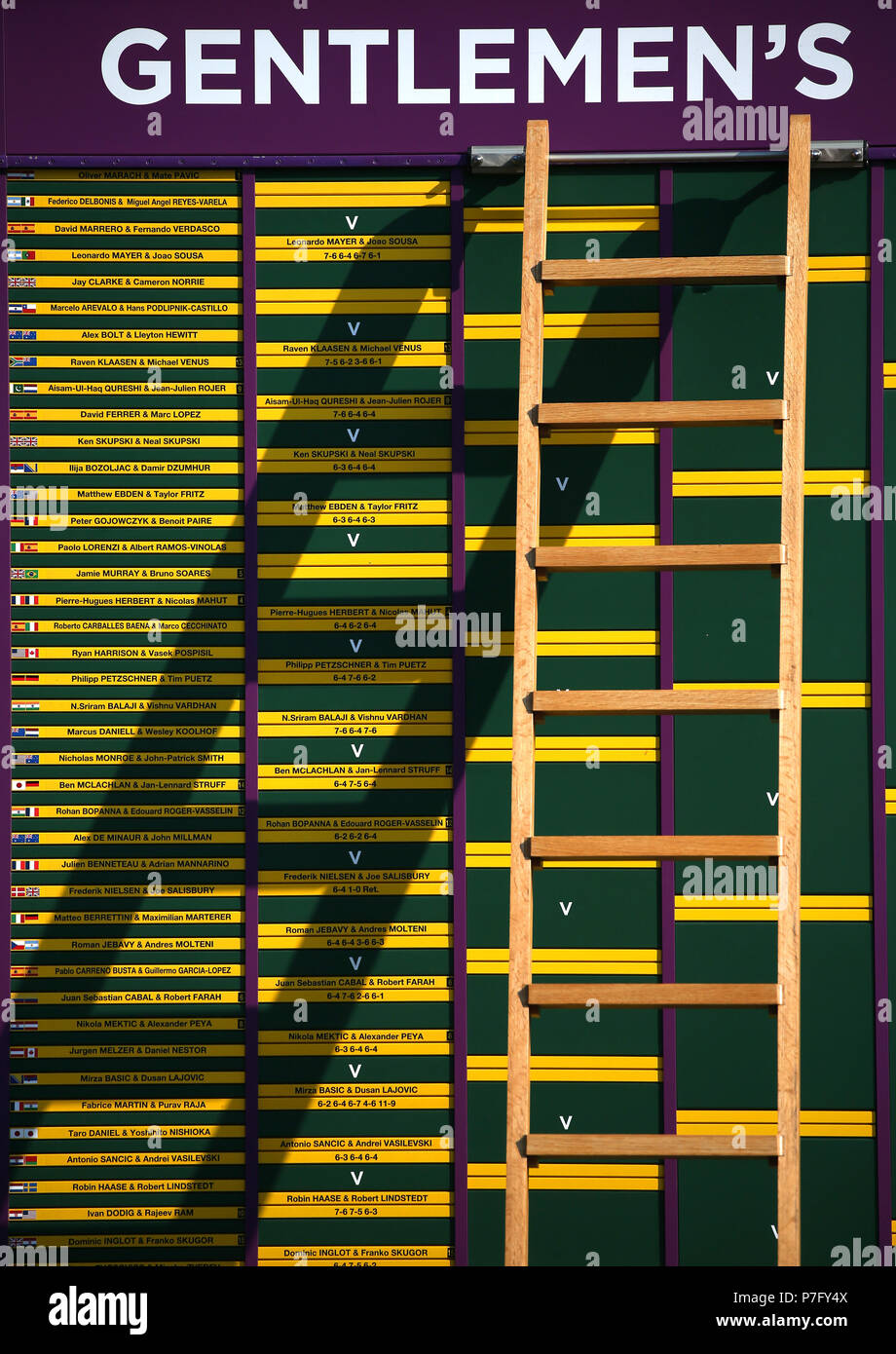 WIMBLEDON SCOREBOARD, THE WIMBLEDON CHAMPIONSHIPS 2018, THE WIMBLEDON ...