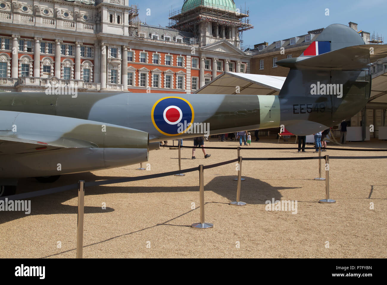 London, UK. 6th July 2018. The RAF100 Aircraft Tour in Horse Guards Parade is a public display ...