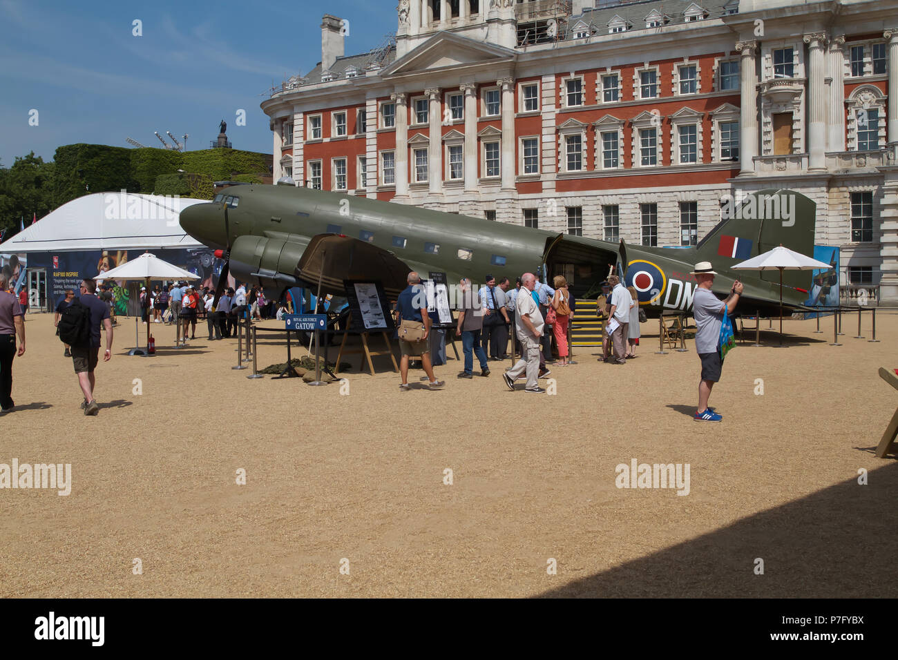 London, UK. 6th July 2018. The RAF100 Aircraft Tour in Horse Guards Parade is a public display ...