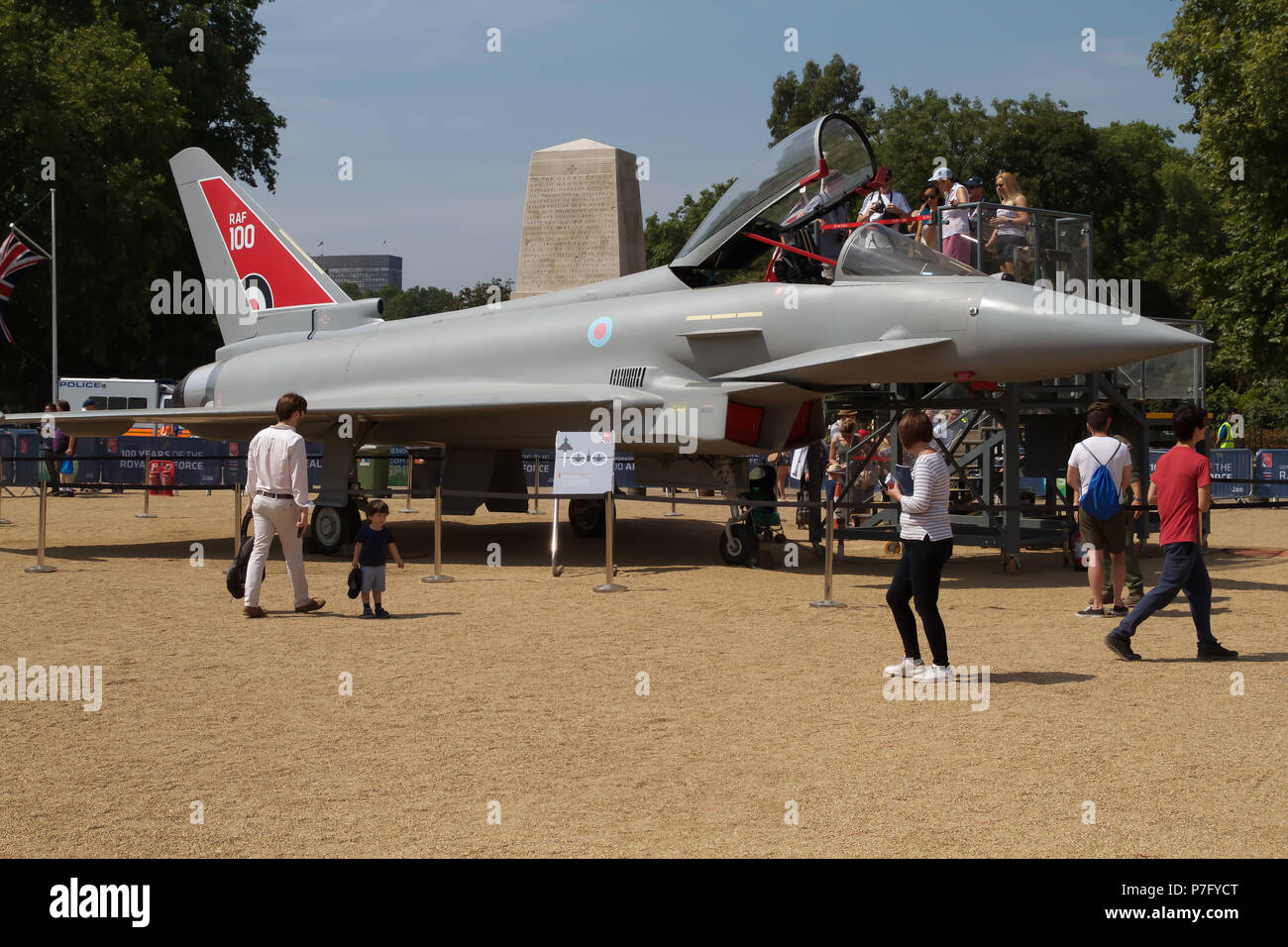 London, UK. 6th July 2018. The RAF100 Aircraft Tour in Horse Guards ...