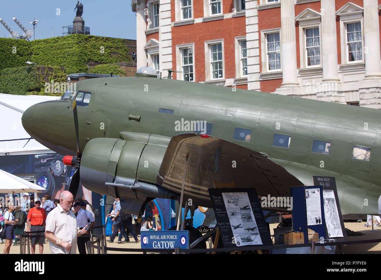 London, UK. 6th July 2018. The RAF100 Aircraft Tour in Horse Guards Parade is a public display ...
