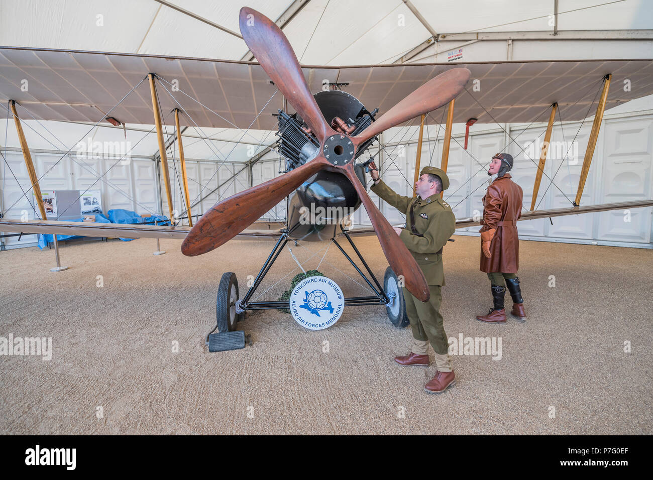 London, UK. 6th July 2018. Current Pilot Officers in period dress ...
