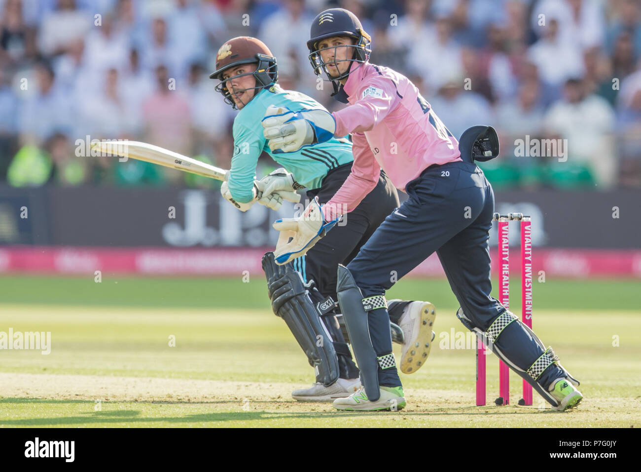 London, UK. 5 July, 2018. Rory Burns batting for Surrey against ...