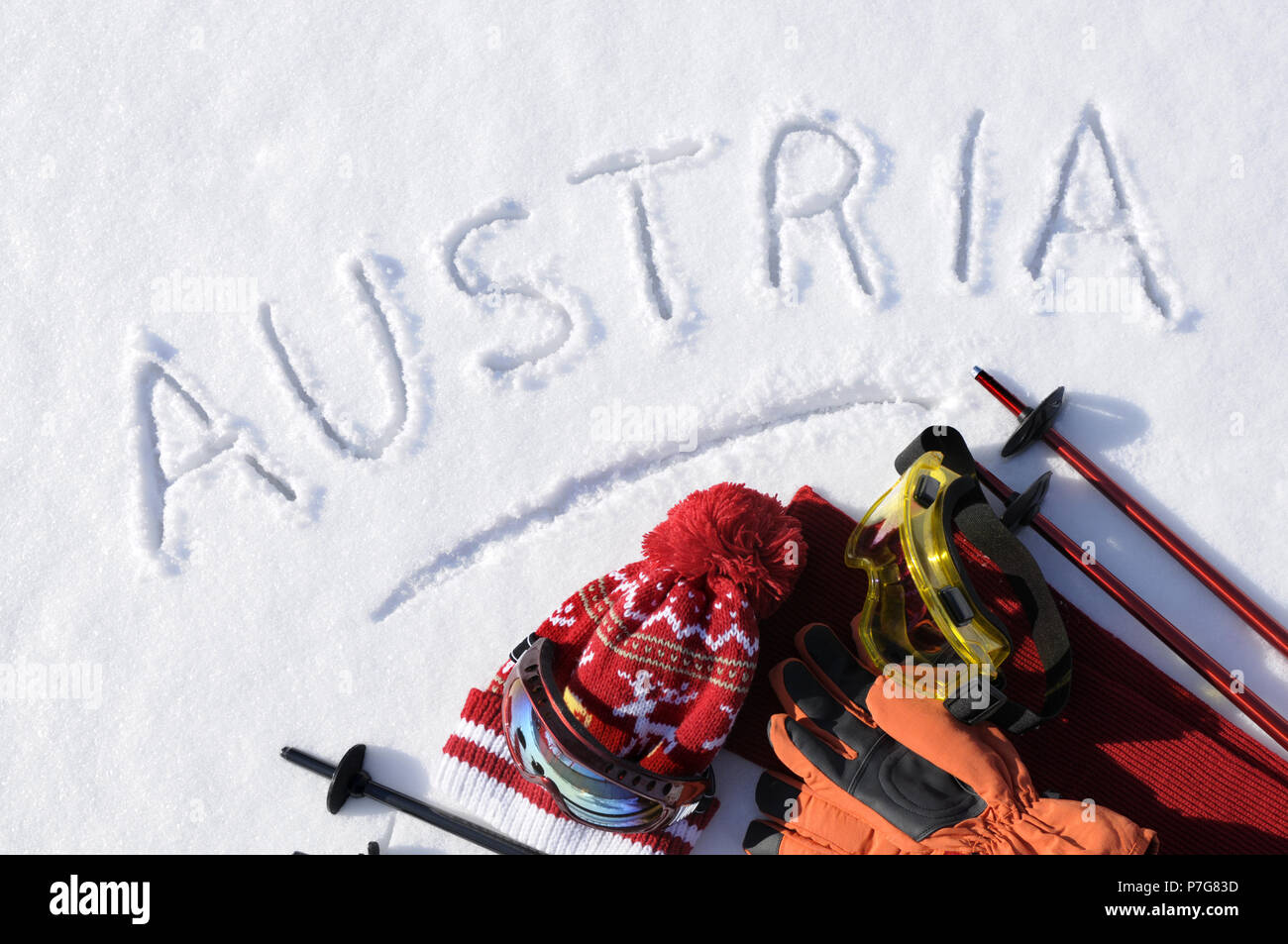 Word winter written in snow hi-res stock photography and images - Alamy