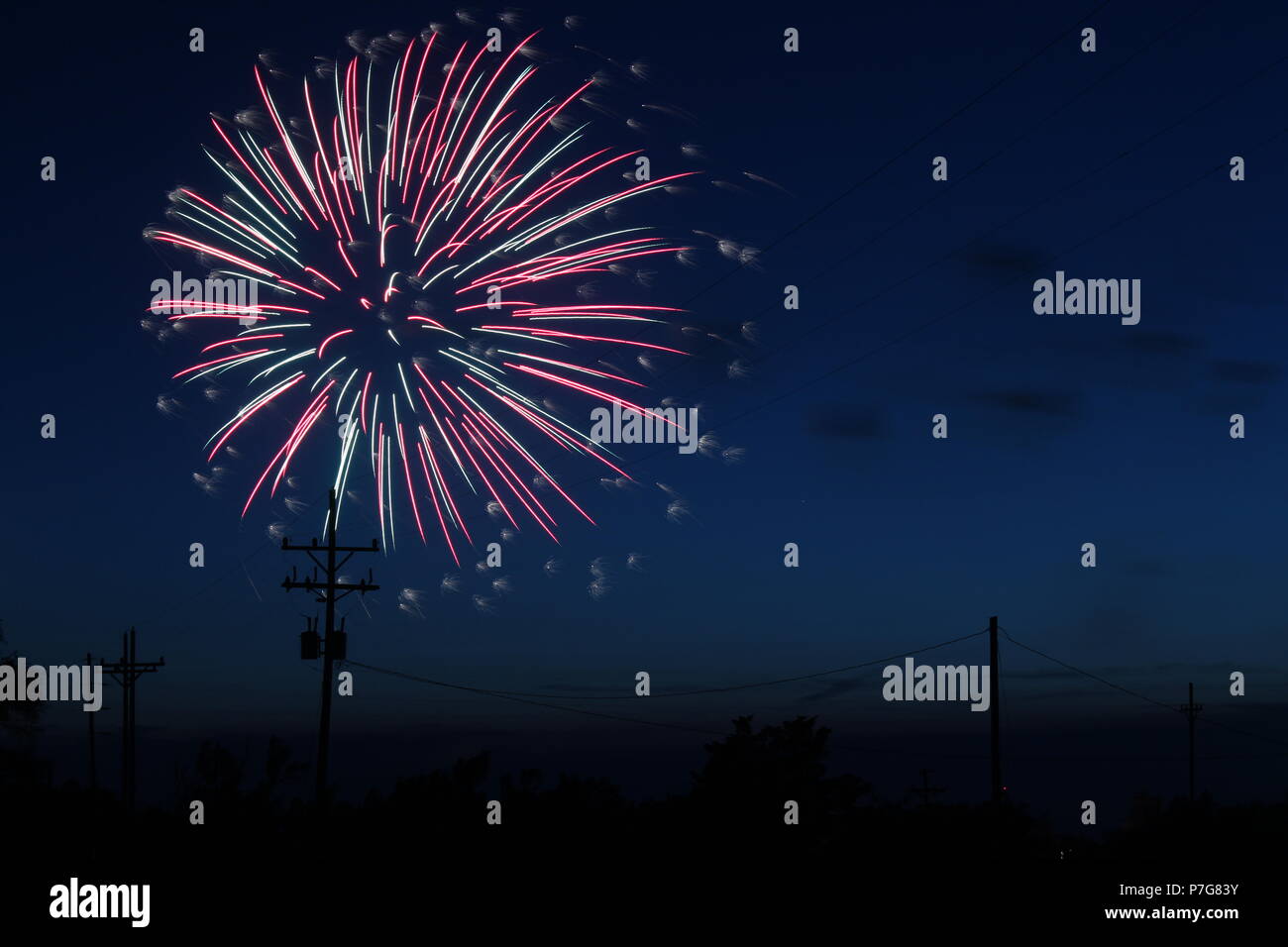 Red white blue fireworks hi-res stock photography and images - Alamy