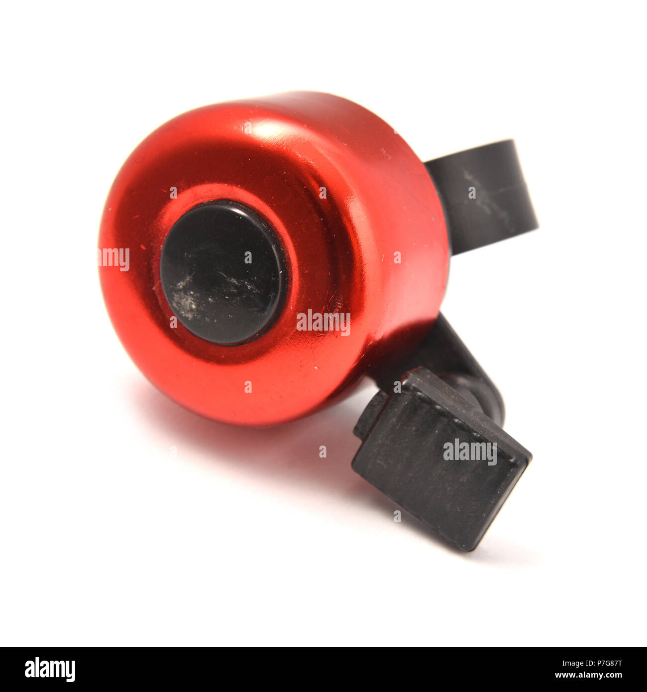 red bicycle bell isolated on white background Stock Photo - Alamy