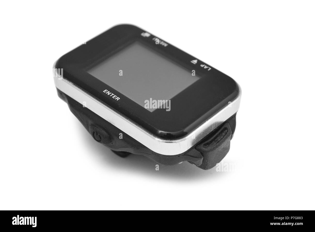 bicycle electronic computer isolated on white background Stock Photo ...