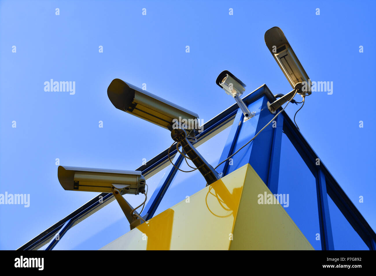 Surveillance Cameras Corner Building High Resolution Stock Photography ...