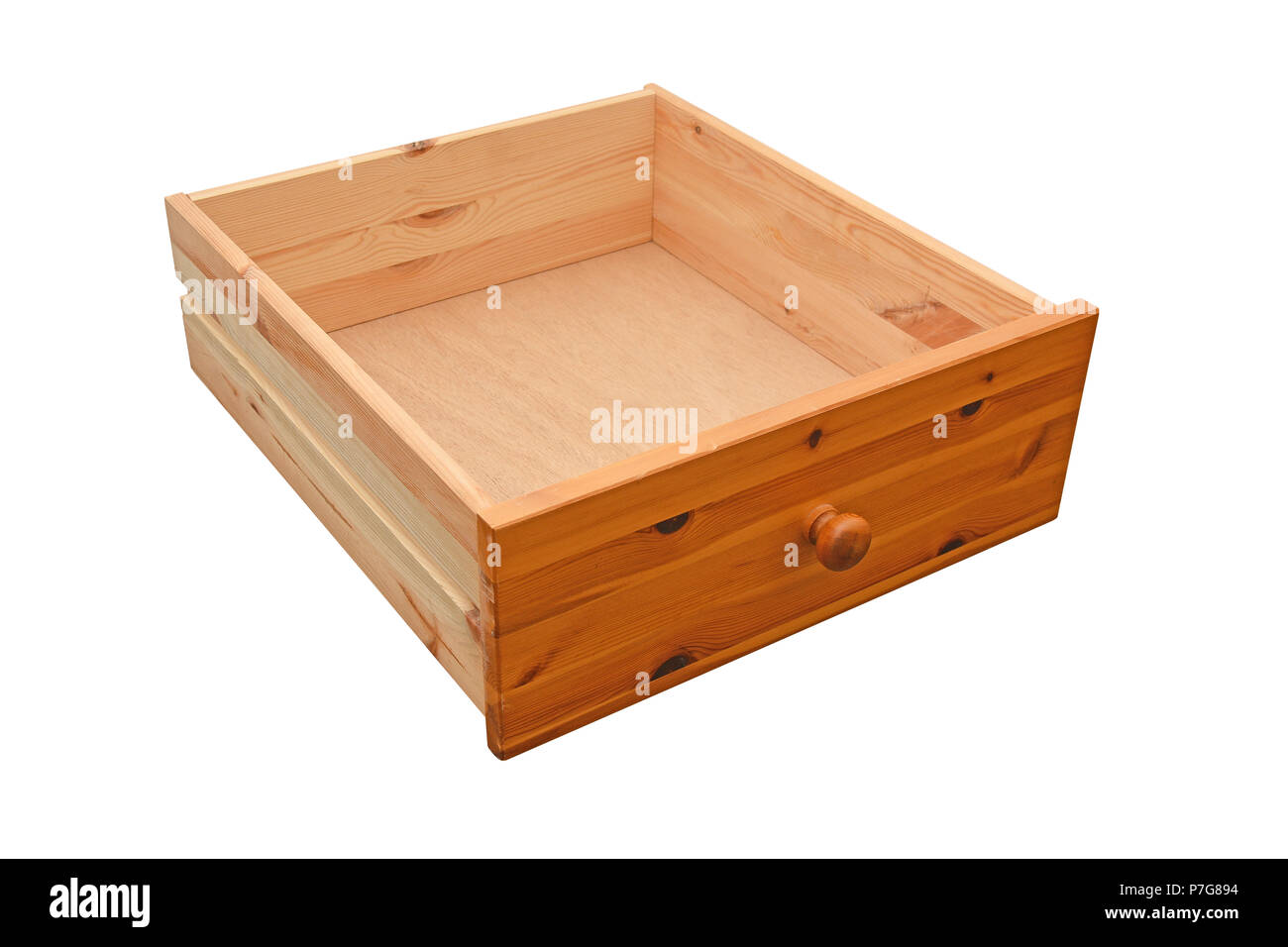 an empty wooden drawer isolated on white background Stock Photo - Alamy