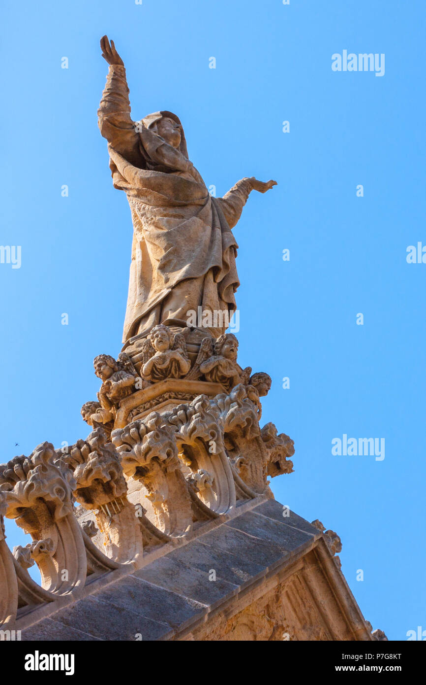 PALMA, MALLORCA, SPAIN - JUNE 23, 2018: Sculpture of Saint Mary (Santa ...