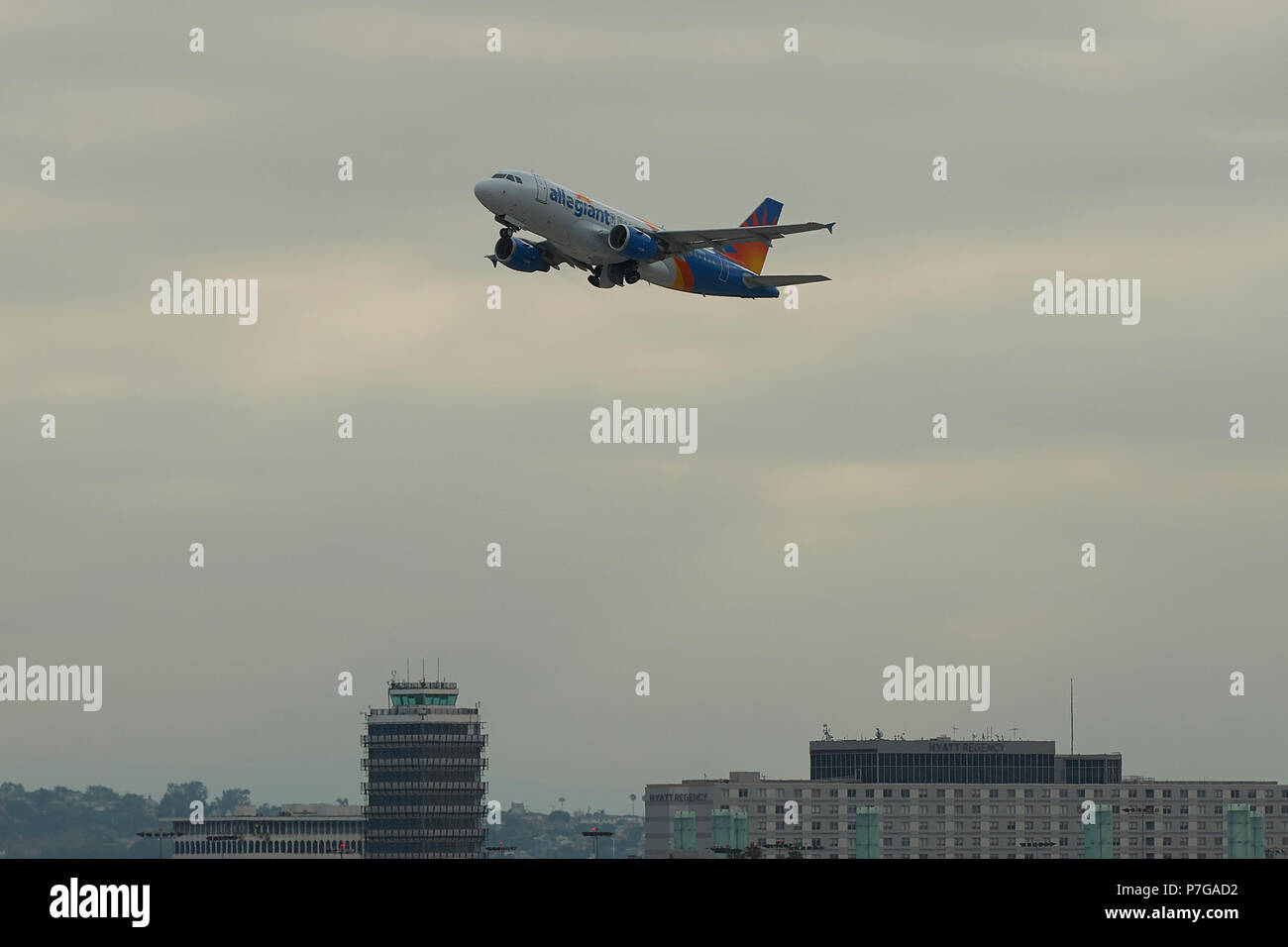 Allegiant Air Airbus A320 Plane Taking Off From Los Angeles ...
